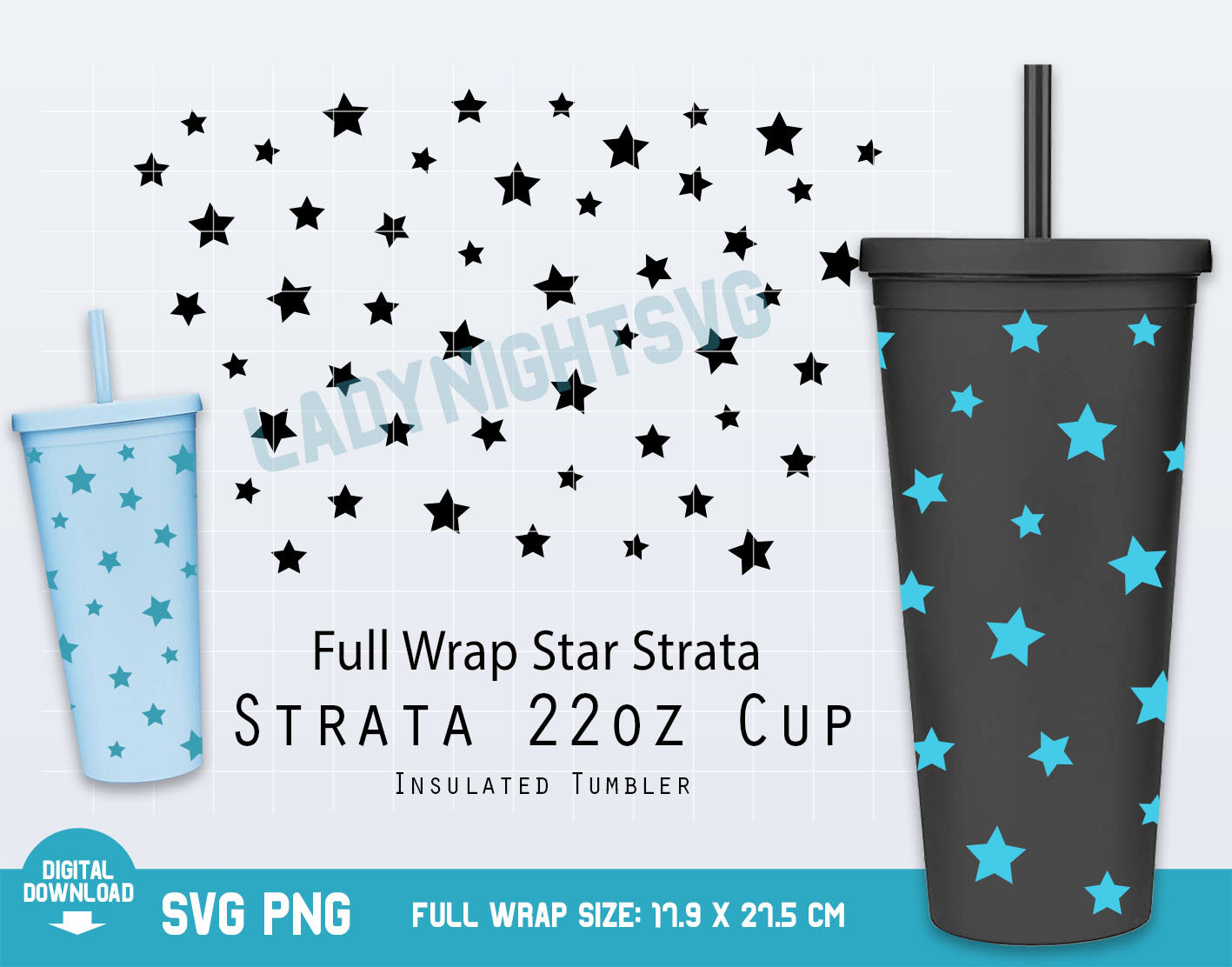 Full Wrap Star Strata SVG for Tumblers 22 Oz, Star Svg, Star Wrap Svg ...