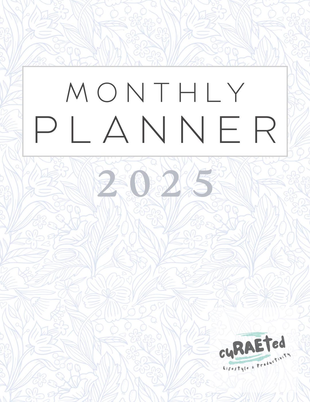 2025 Digital Monthly Calendar, Monthly Planner, Simple Planner for ...