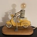 Vintage Wooden Yellow Vespa Table Lamp - Etsy