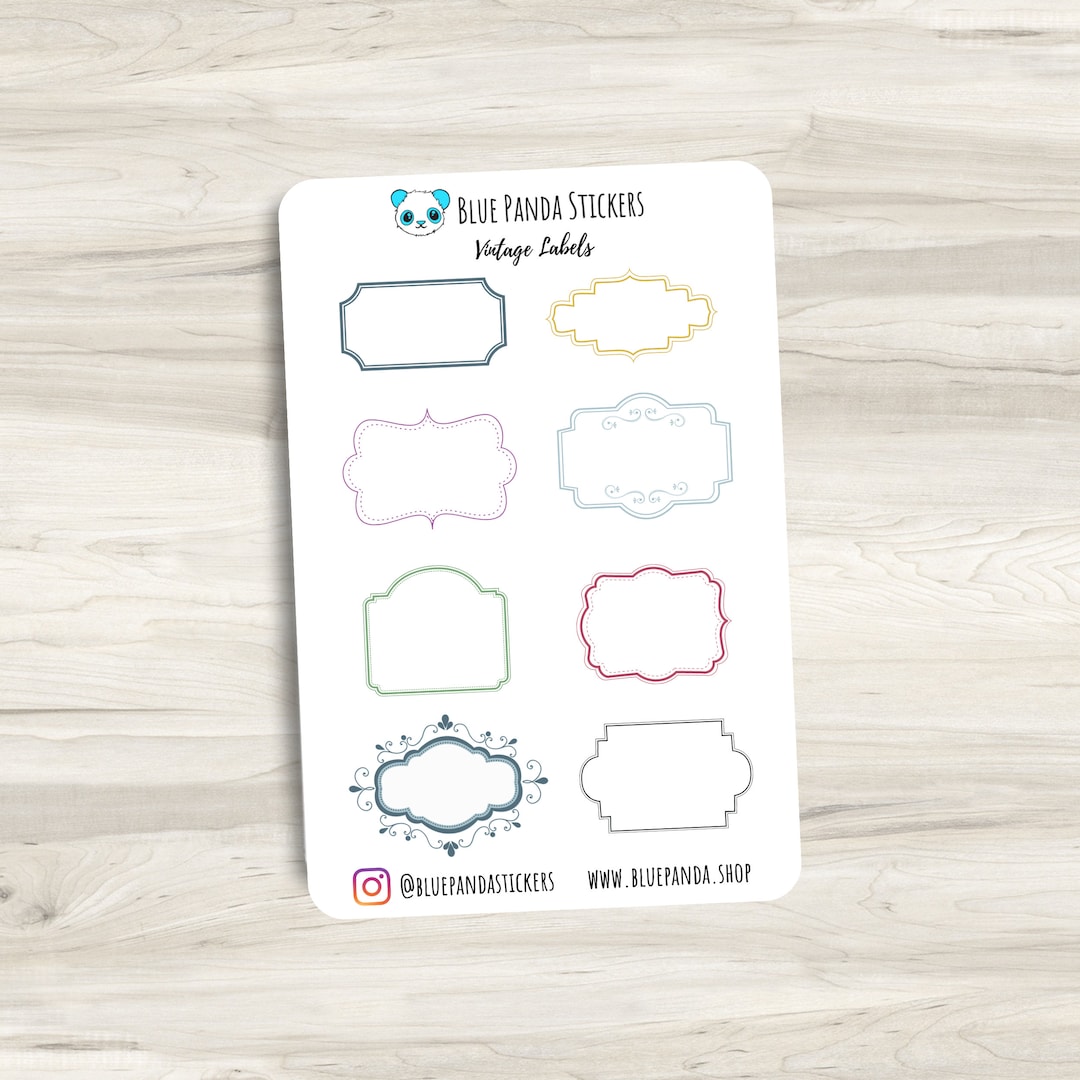 Vintage Labels Colorful Aesthetic Sticker Sheet, Cute Planner and ...