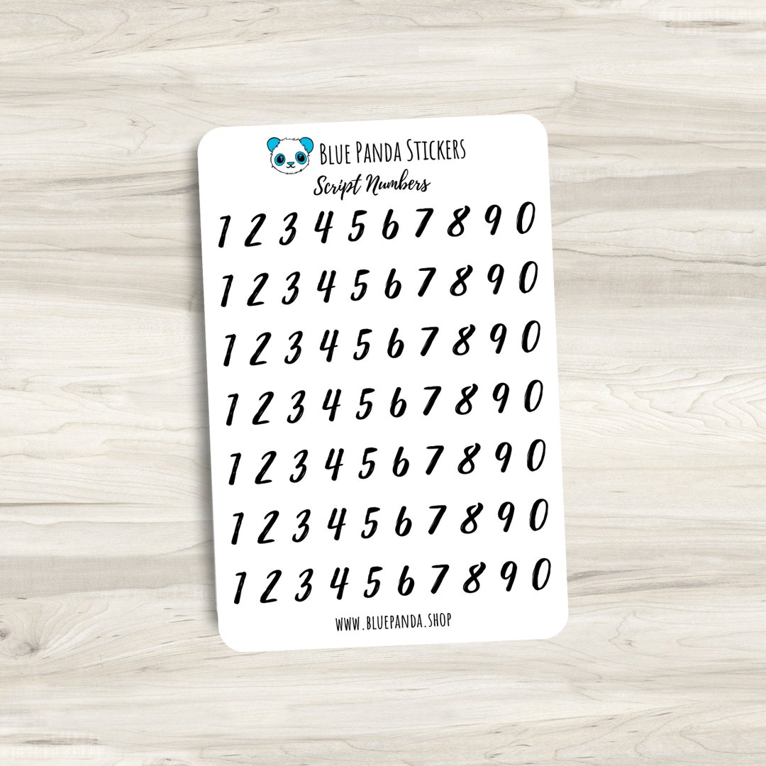 Script Numbers Functional Sticker Sheet, Cute Planner and Bullet ...