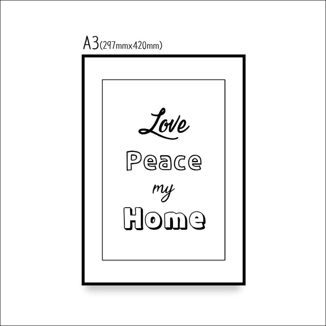 Love Peace My Home, Set Of 4 Prints, Kids Room, Wall Art, Toddler Room ...