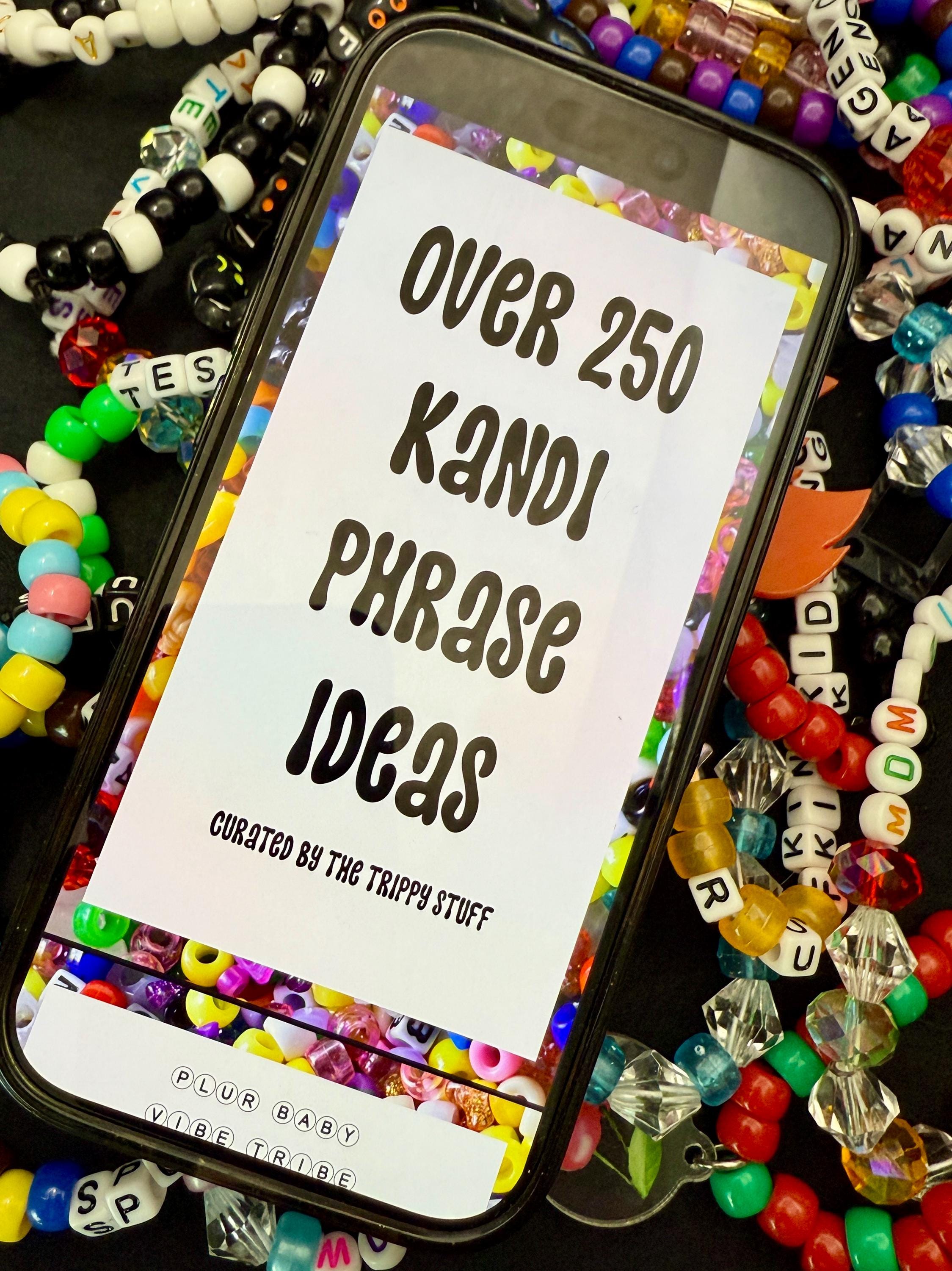 Kandi Phrase List Printable PDF - 250+ Kandi Ideas, Funny & Unhinged Sayings for Rave Bracelet ...