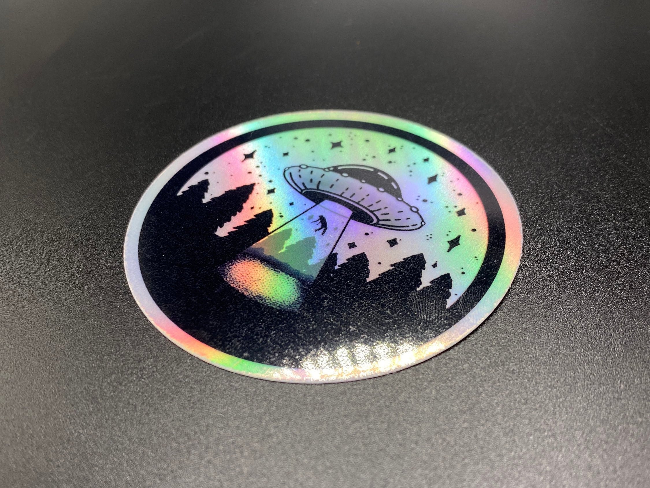 UFO Holographic Sticker Trippy Stickers UFO Sticker Holo Sticker Alien ...