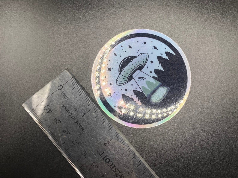 UFO Holographic Sticker Trippy Stickers UFO Sticker Holo Sticker Alien ...