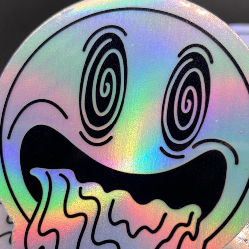 Holographic Sticker Pack Stretched Smiley Face Trippy - Etsy