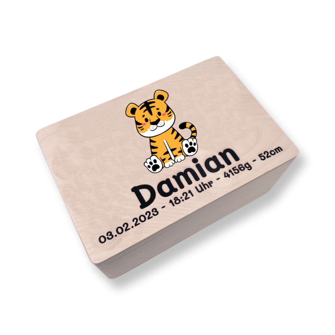 XXL Personalized Memory Box Baby Birth Memory Box Tiger - Etsy