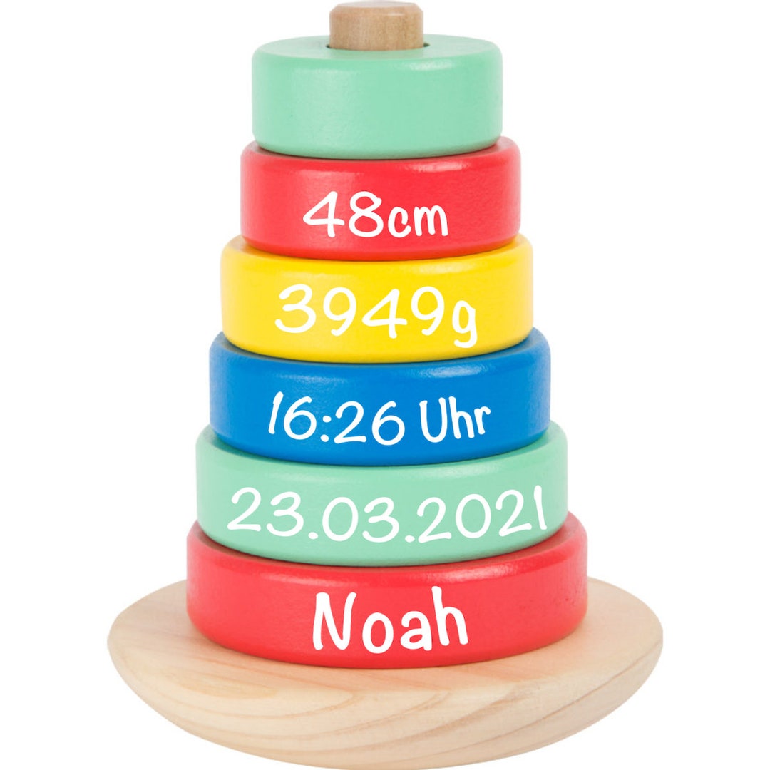 Wooden Stacking Tower move It With Dates of Birth - Etsy