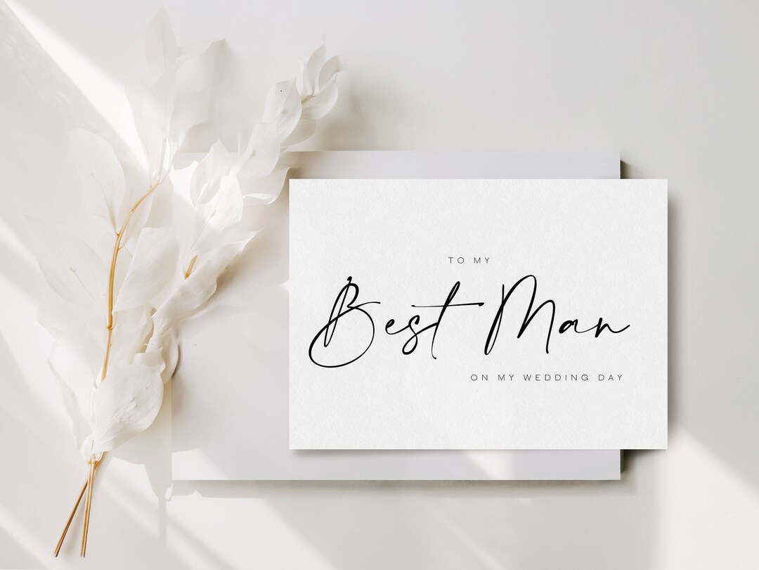 To My Best Man Card, Best Man Wedding Card, Thank You Best Man, Wedding ...