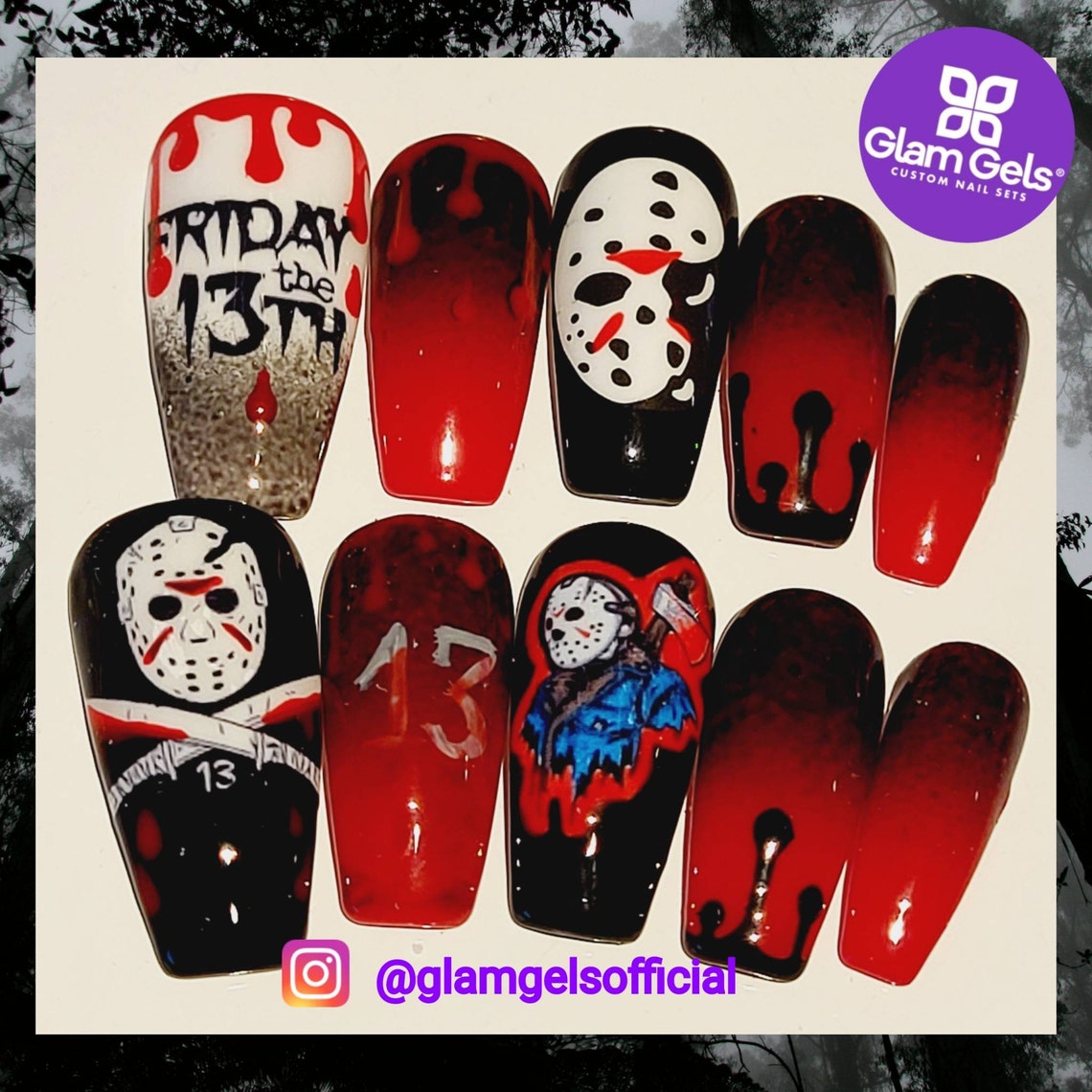 Jason Halloween Press-on Nails - Etsy