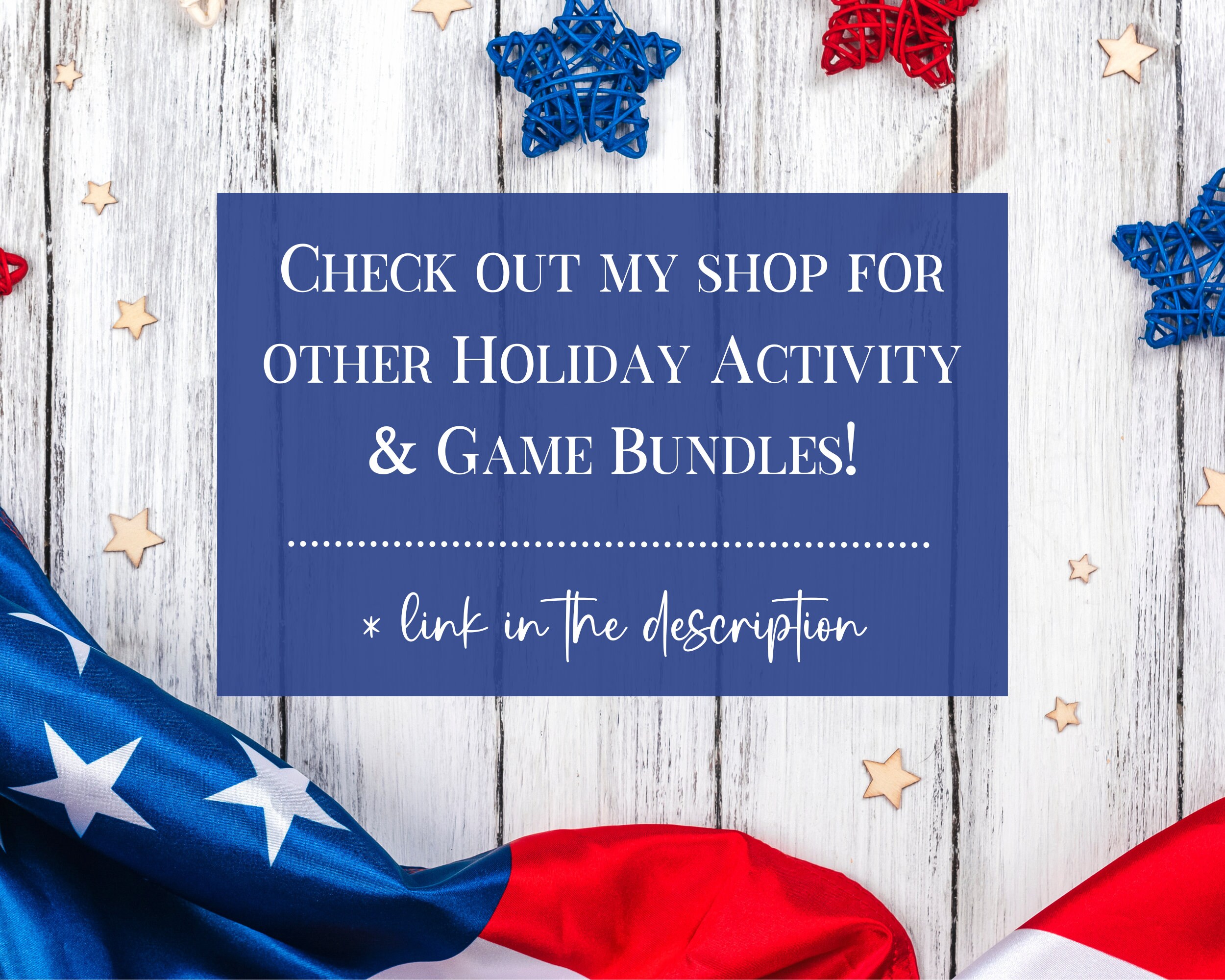 4th of July Printable Games & Activity Bundle, Bingo, Crossword, I Spy ...