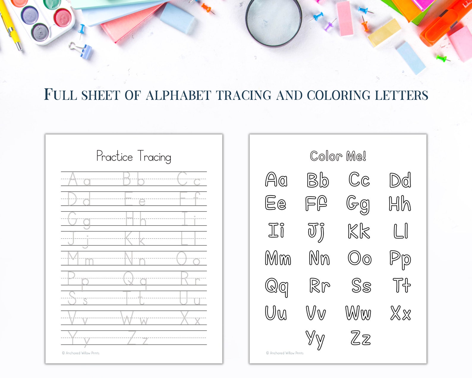 Printable Alphabet Workbook and Flash Cards, Master Letter Recognition ...