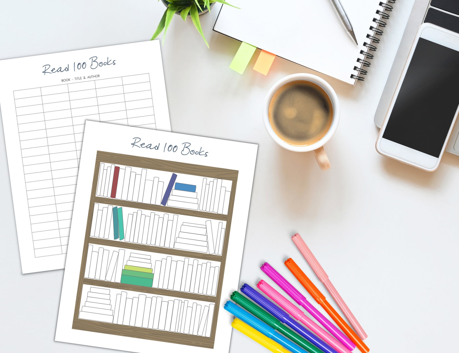 Reading Tracker Printable, Bookshelf Coloring Page, Homeschool Reading ...