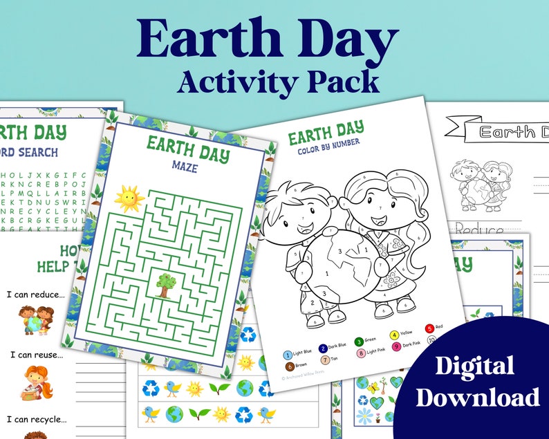 Earth Day Printable Activity Pack Homeschool Earth Day | Etsy