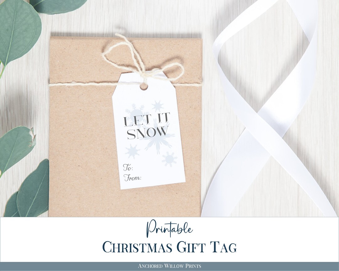 Let It Snow Christmas Printable Gift Tag, Editable Gift Tags - Etsy