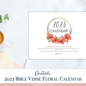 2023 Bible Verse Watercolor Floral Calendar (Instant Download) - Etsy