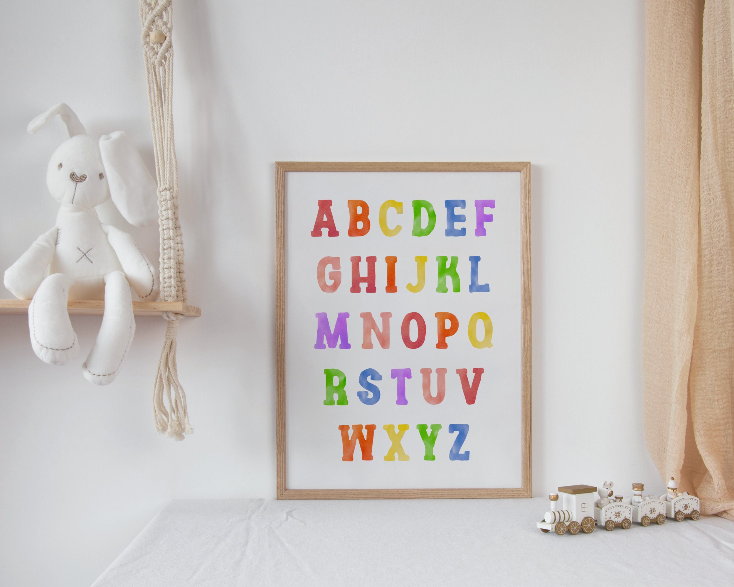 Alphabet Watercolor Educational Poster Homeschool Wall Art - Etsy