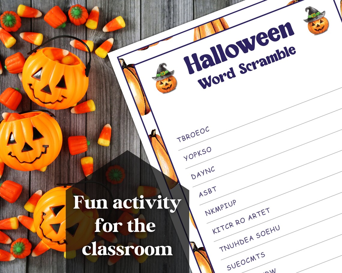 Halloween Word Scramble Printable Family and Classroom Game - Etsy
