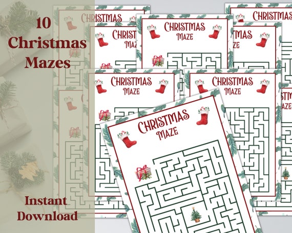 Christmas Mazes Printable Family and Classroom Game - Etsy