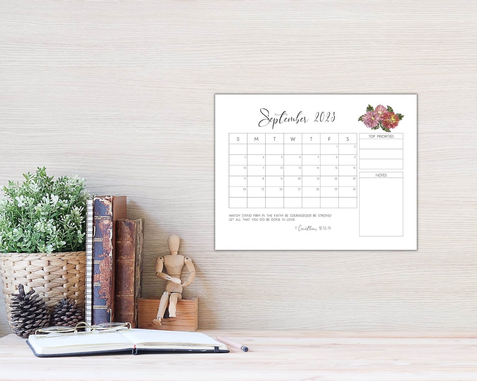 2023 Bible Verse Watercolor Floral Calendar (Instant Download) - Etsy