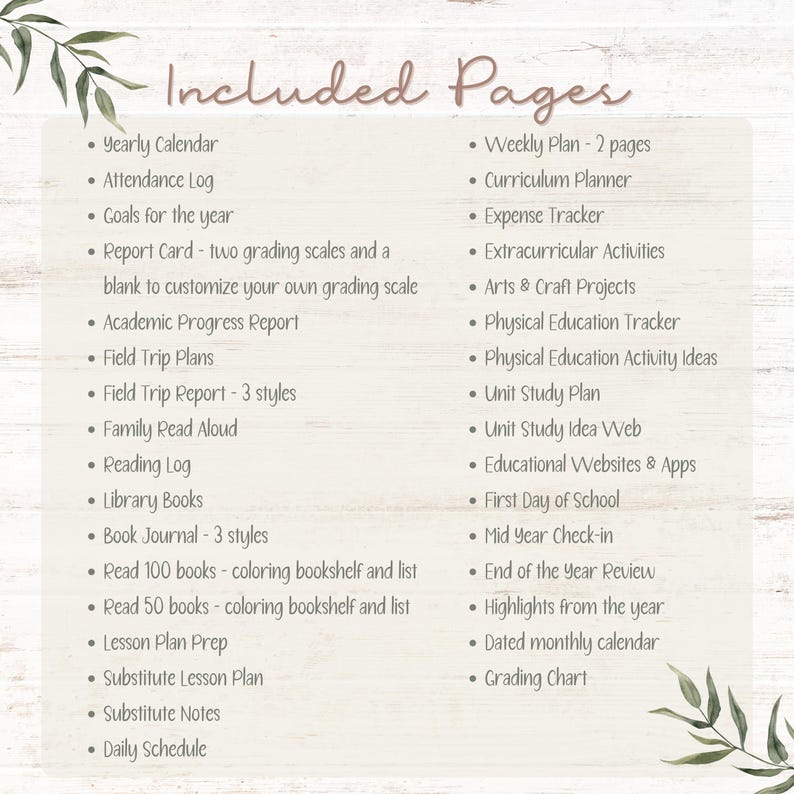 2024-2025 Homeschool Planner Printable, Report Cards, Field Trips ...