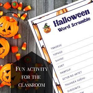 Halloween Word Scramble Printable Family and Classroom Game - Etsy