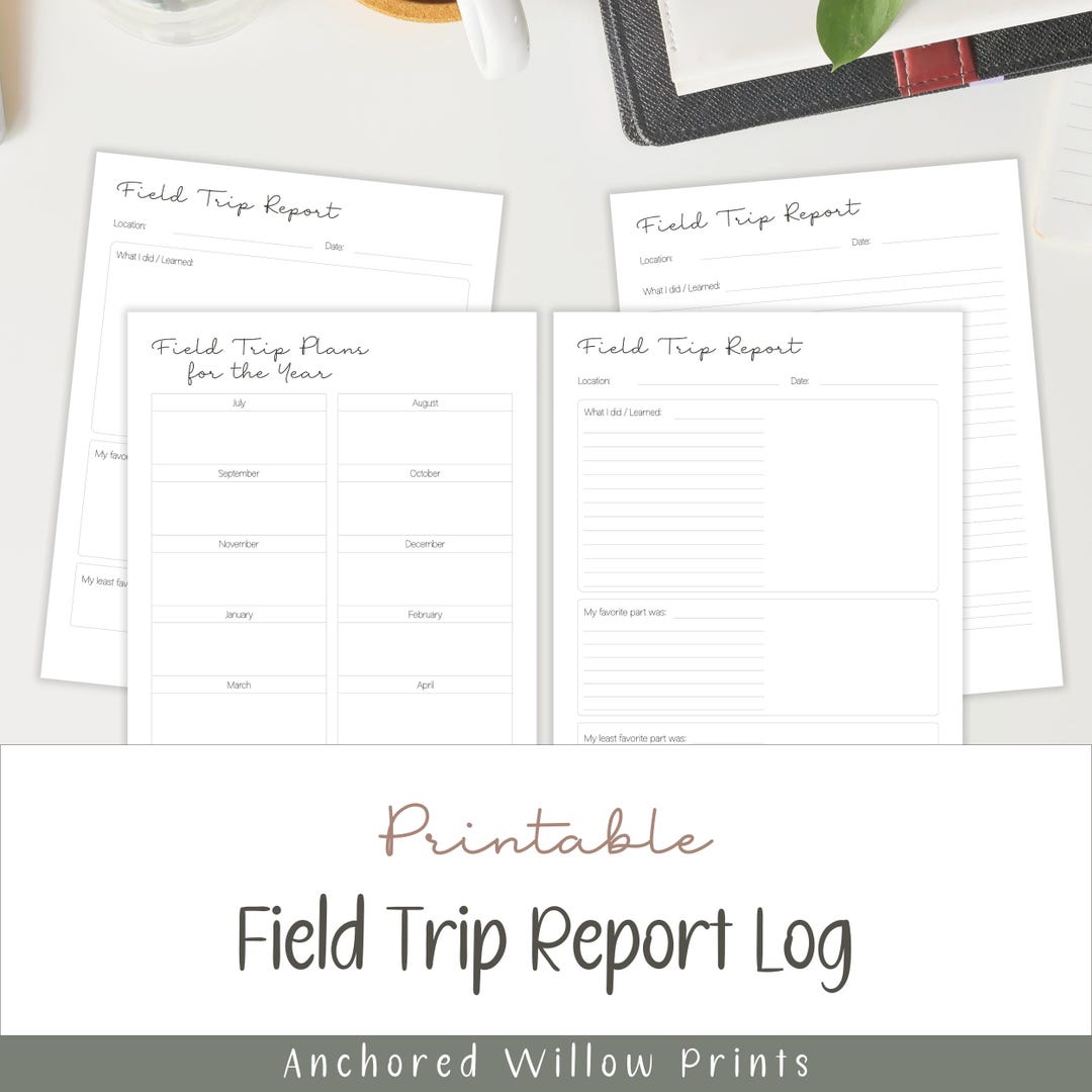 Field Trip Report Log Printable, Homeschool Field Trip Planner, Field ...