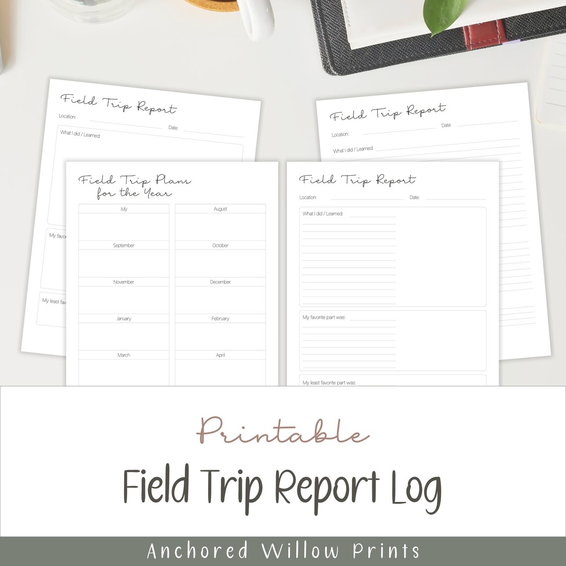 Field Trip Report Log Printable, Homeschool Field Trip Planner, Field ...