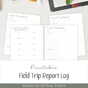 Field Trip Report Log Printable, Homeschool Field Trip Planner, Field ...