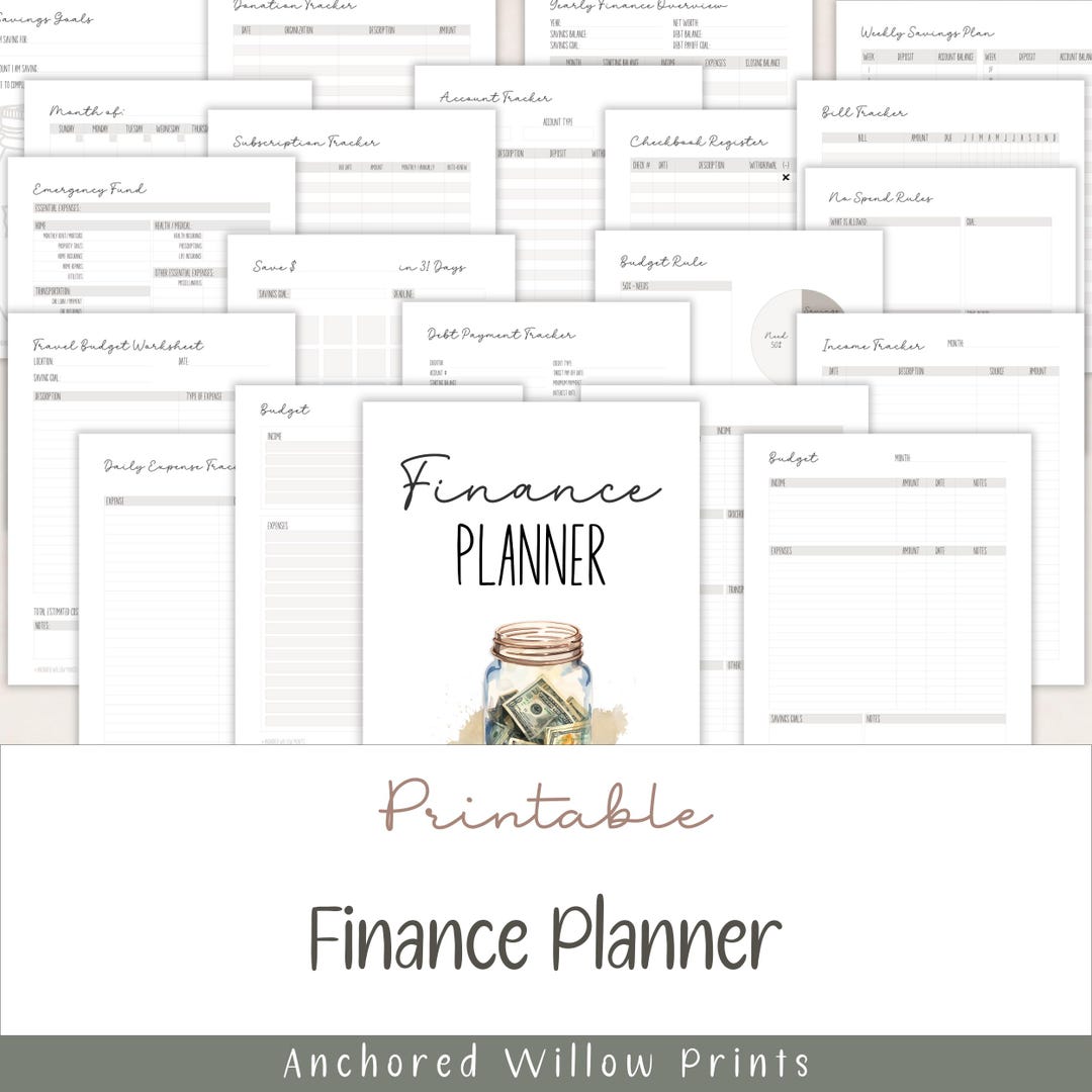 Printable Financial Planner: Budget Tracker, Debt Payoff Challenge, and ...