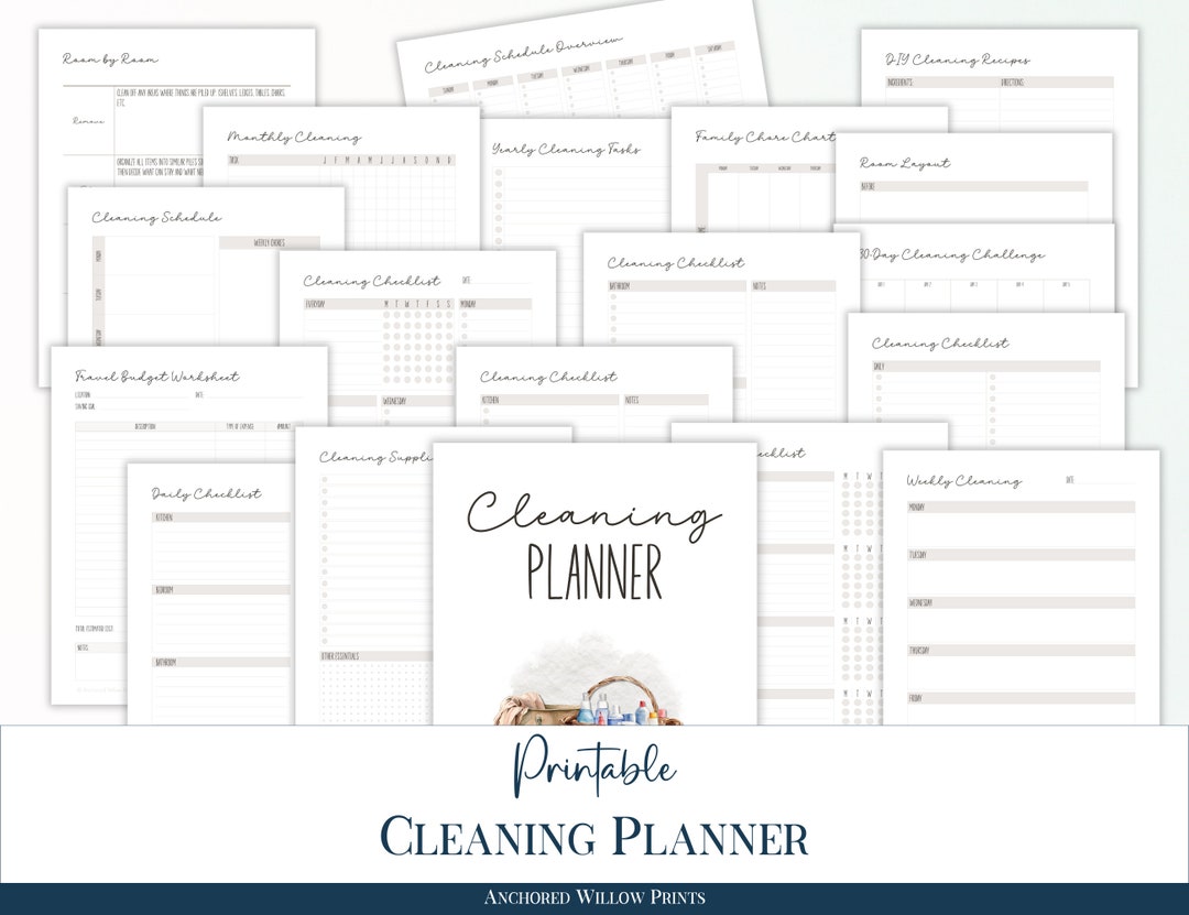 Comprehensive Cleaning Planner Printable for Busy Moms, Complete ...