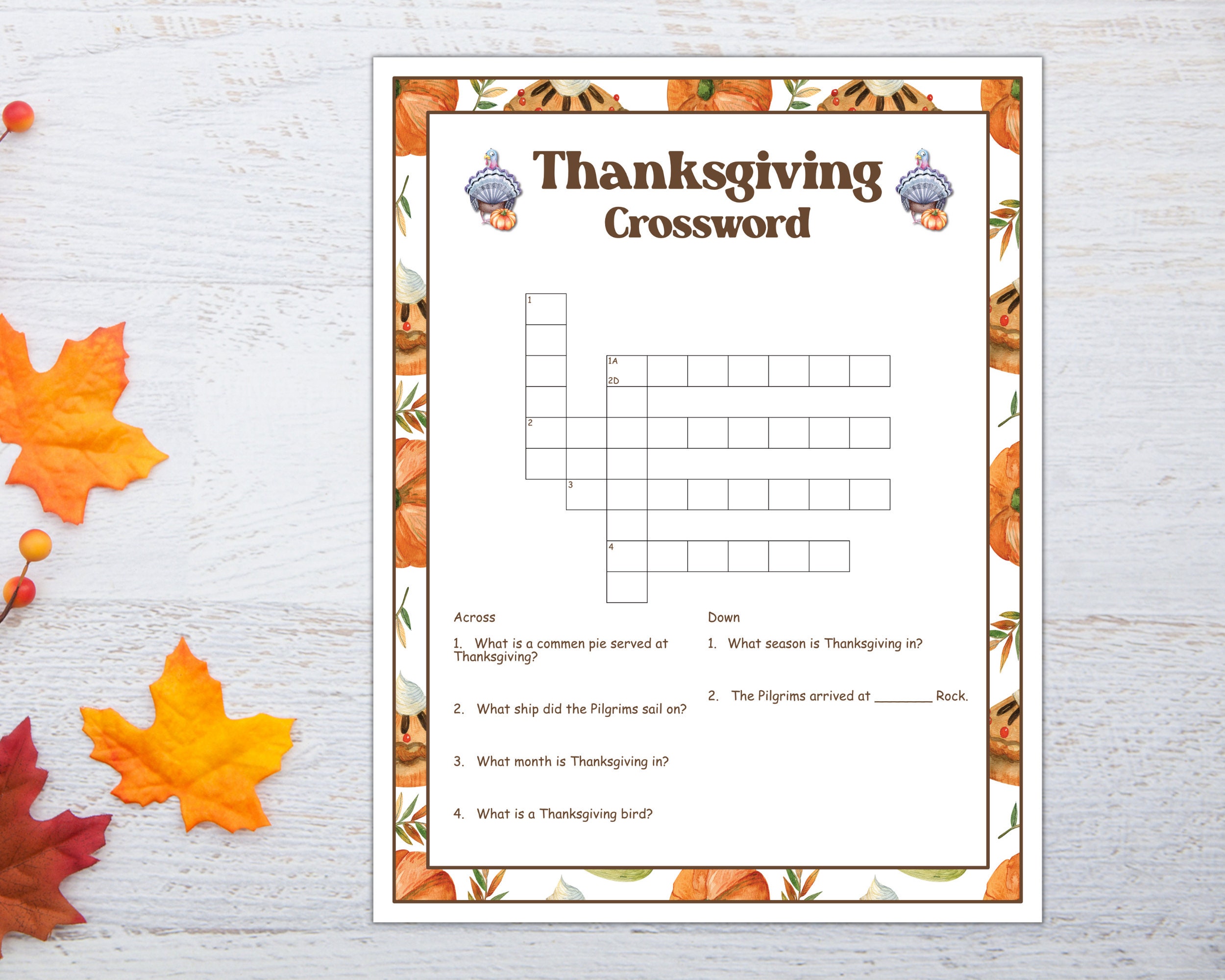Thanksgiving Game and Activity Bundle, 6 Printable Family and Classroom ...