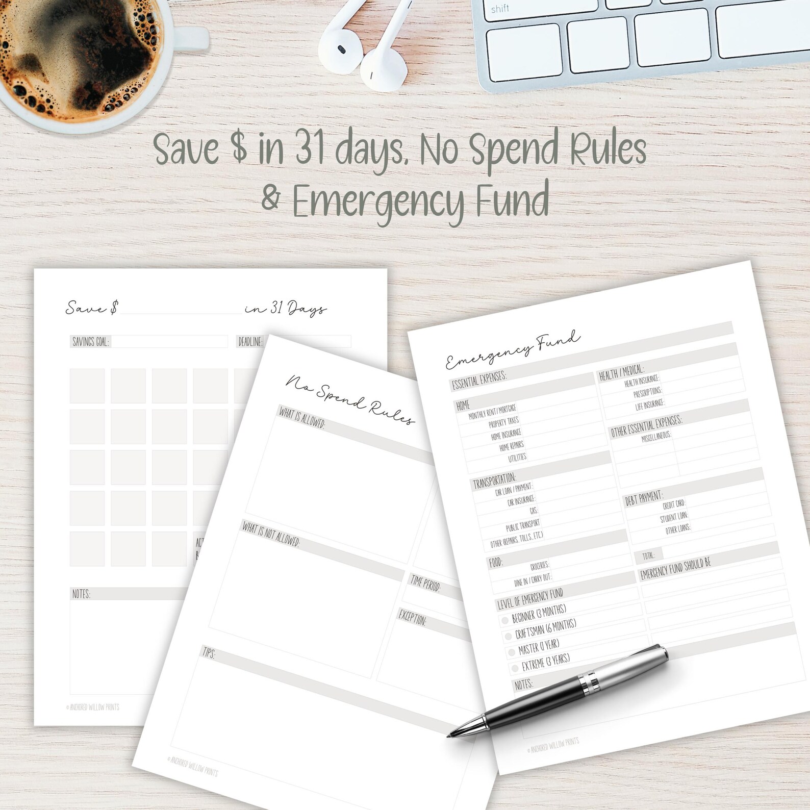 Printable Financial Planner: Budget Tracker, Debt Payoff Challenge, and ...