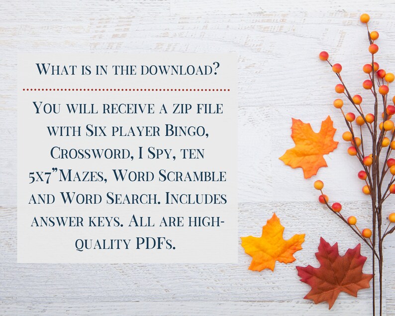 Thanksgiving Game and Activity Bundle, 6 Printable Family and Classroom ...