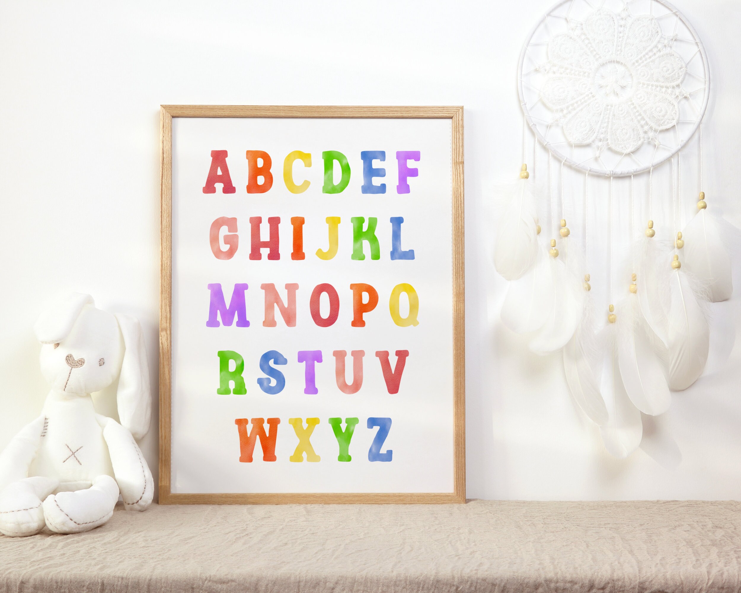 Alphabet Watercolor Educational Poster Homeschool Wall Art - Etsy