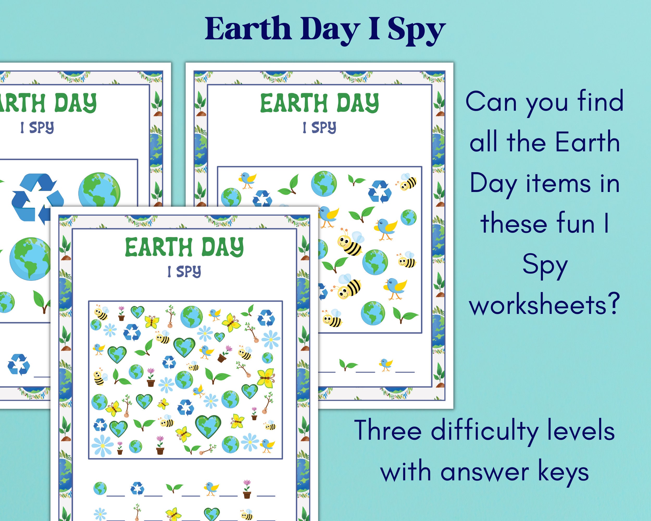 Earth Day Printable Activity Pack, Homeschool Earth Day Learning ...