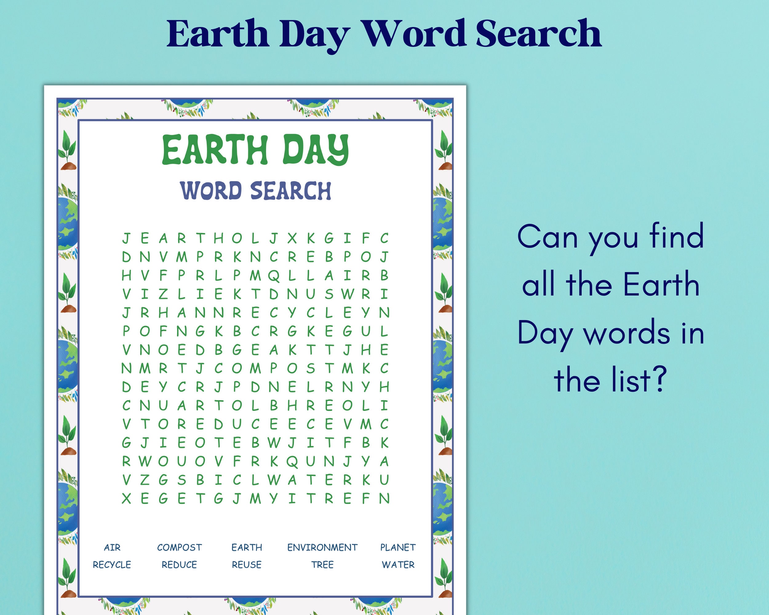 Earth Day Printable Activity Pack, Homeschool Earth Day Learning ...