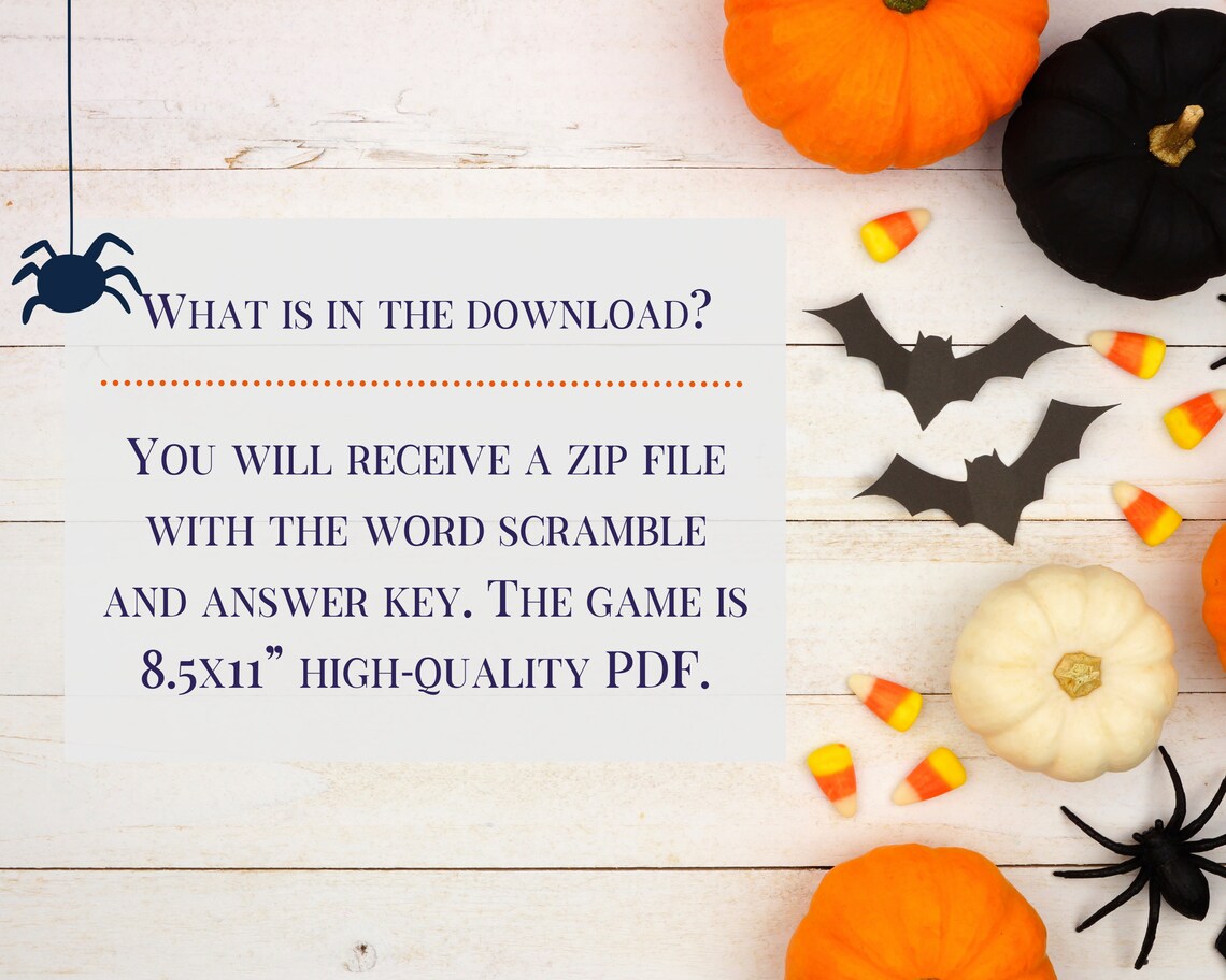 Halloween Word Scramble Printable Family and Classroom Game - Etsy