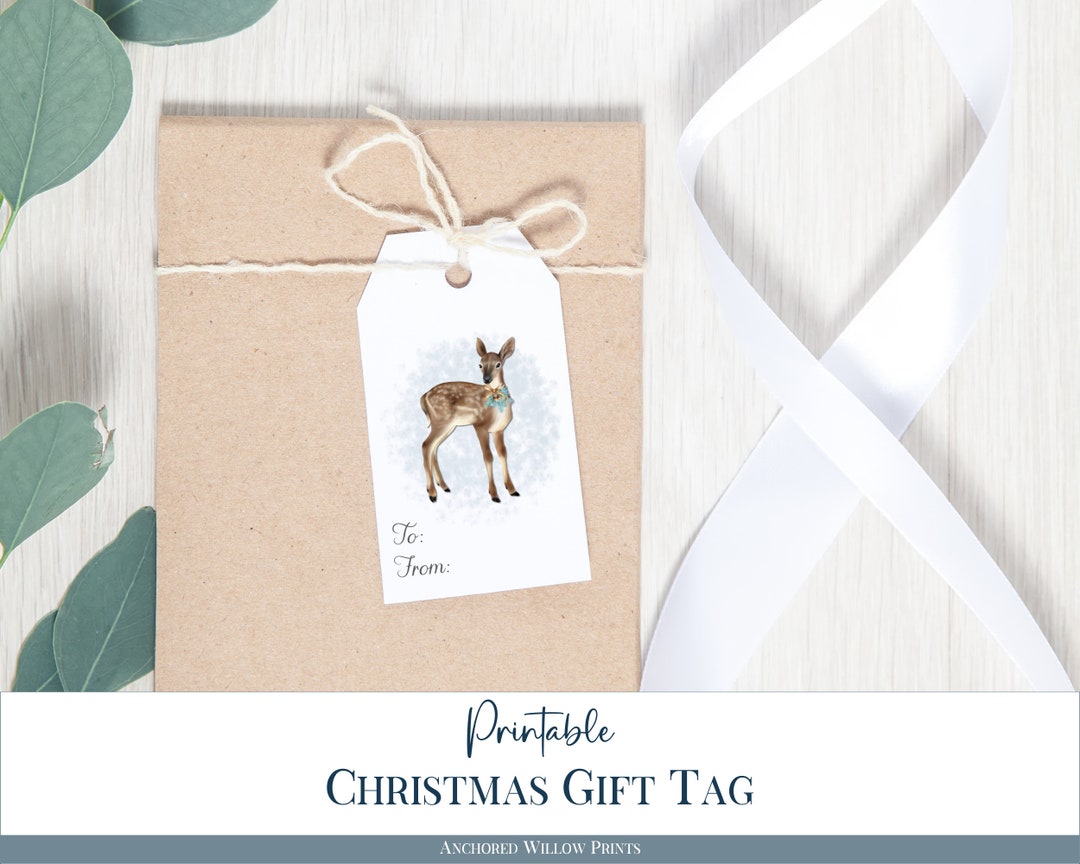Christmas Deer Printable Gift Tags, Editable Gift Tags - Etsy UK