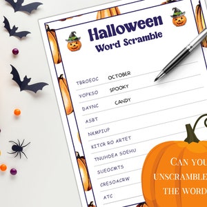 Halloween Word Scramble Printable Family and Classroom Game - Etsy