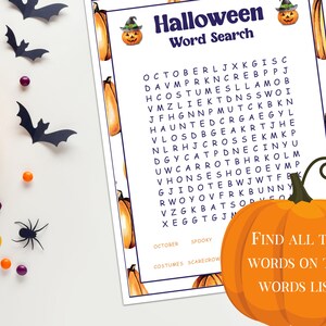 Halloween Word Search Printable Family and Classroom Game - Etsy