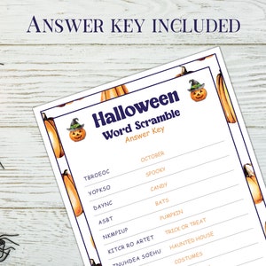 Halloween Word Scramble Printable Family and Classroom Game - Etsy