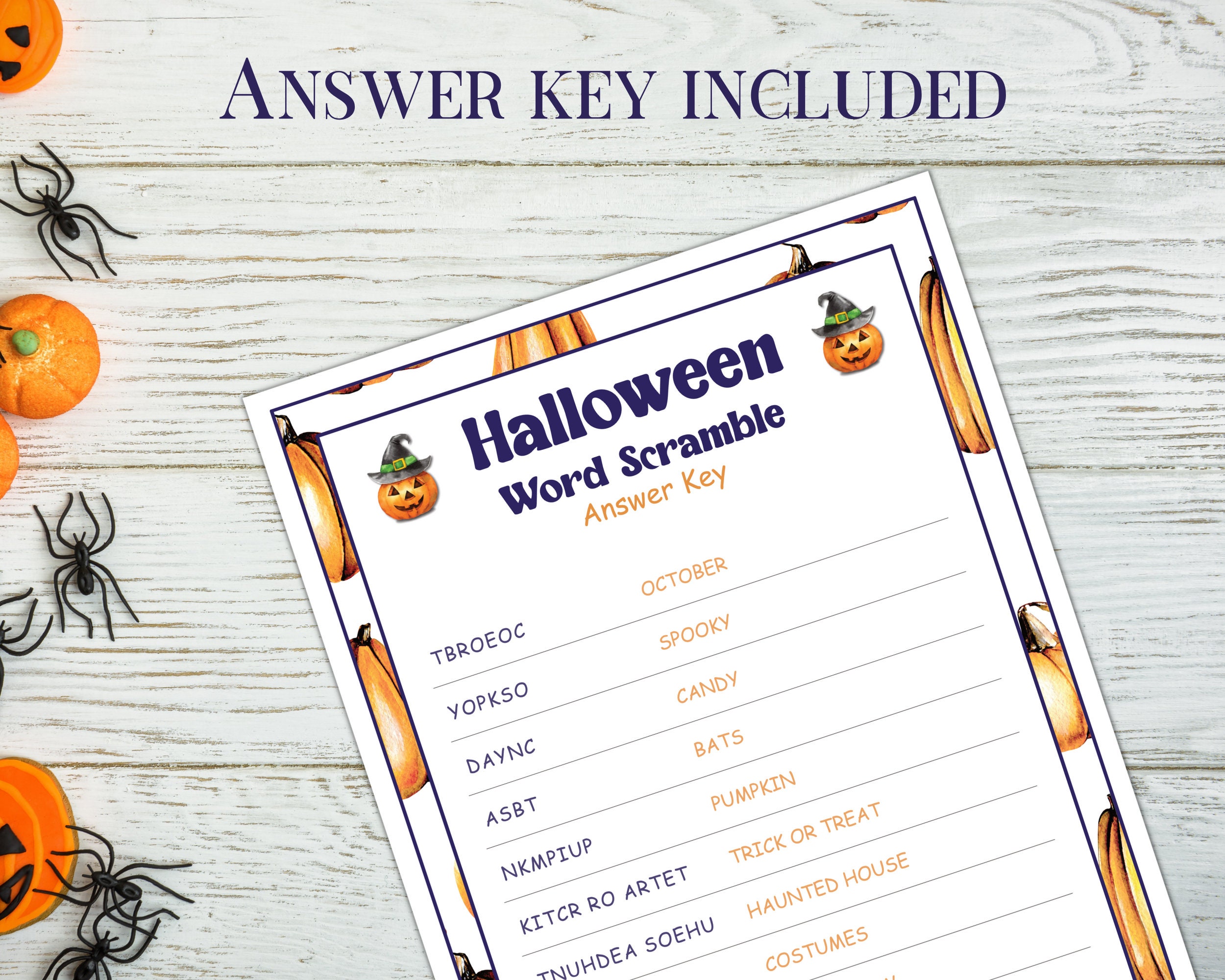 Halloween Word Scramble Printable Family and Classroom Game - Etsy