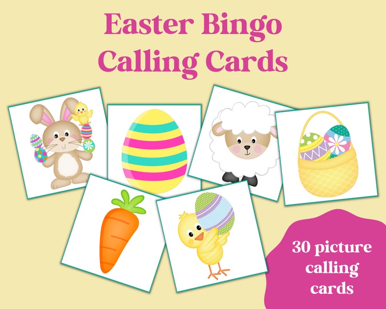 Easter Bingo Game 2-6 Players Printable Family and Classroom - Etsy