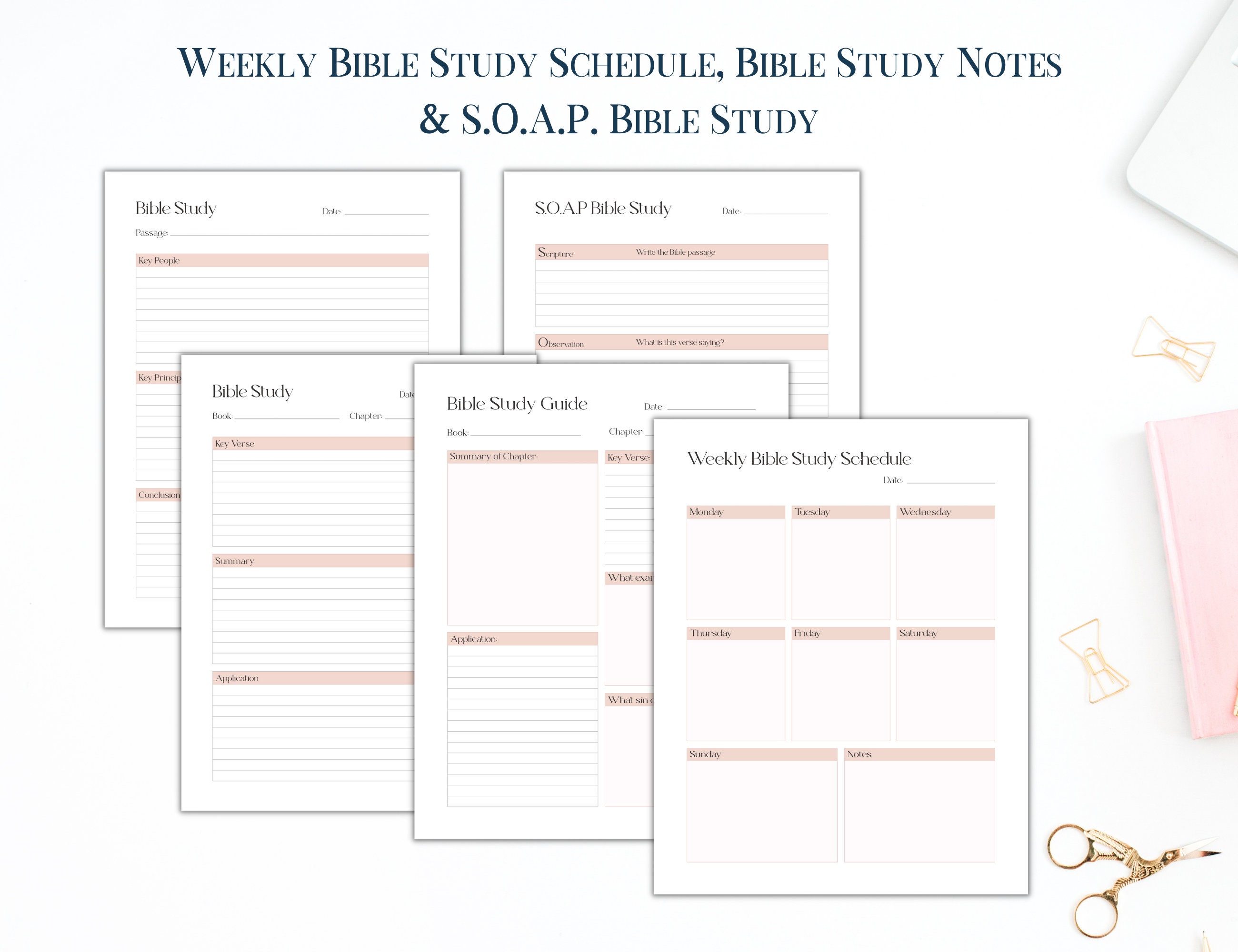 Printable Bible Study Journal: Enhance Your Daily Bible Study Routine ...