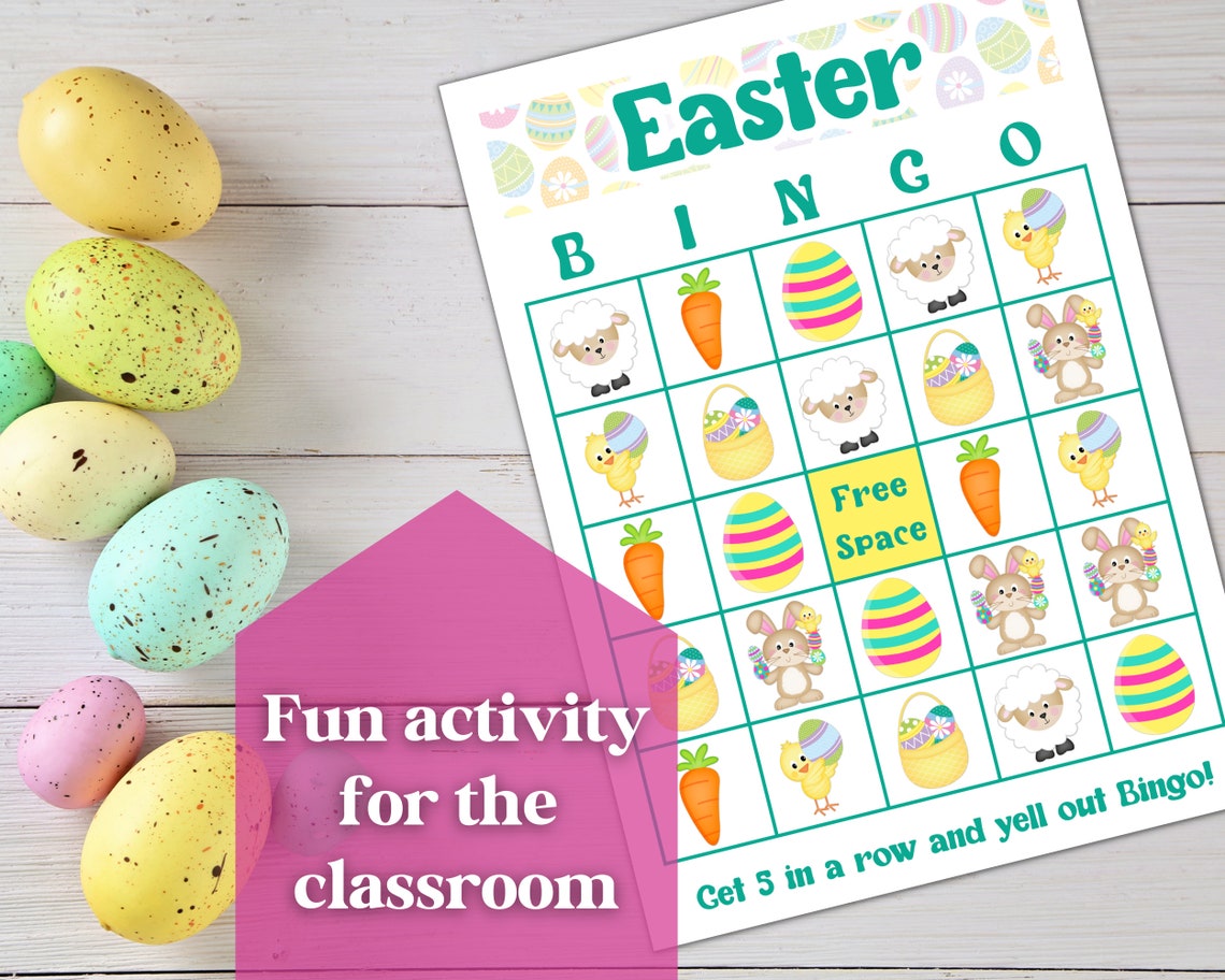 Easter Bingo Game 2-6 Players Printable Family and Classroom - Etsy