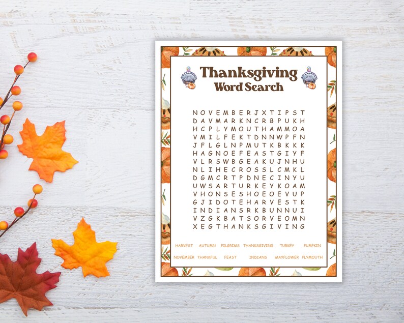 Thanksgiving Game and Activity Bundle, 6 Printable Family and Classroom ...