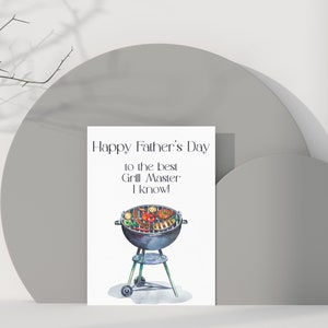 Happy Fathers Day Grill Master Printable Greeting Card | Etsy
