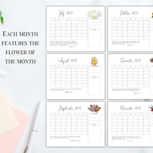 2023 Bible Verse Watercolor Floral Calendar (Instant Download) - Etsy
