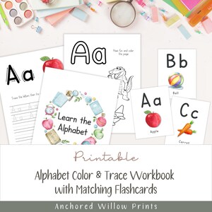 Printable Alphabet Workbook and Flash Cards, Master Letter Recognition ...